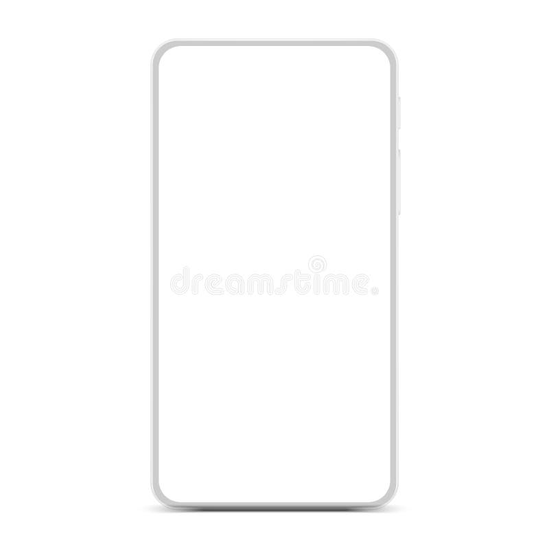 White Phone with White Screen New Version in Trendy Thin Frame - Vector ...