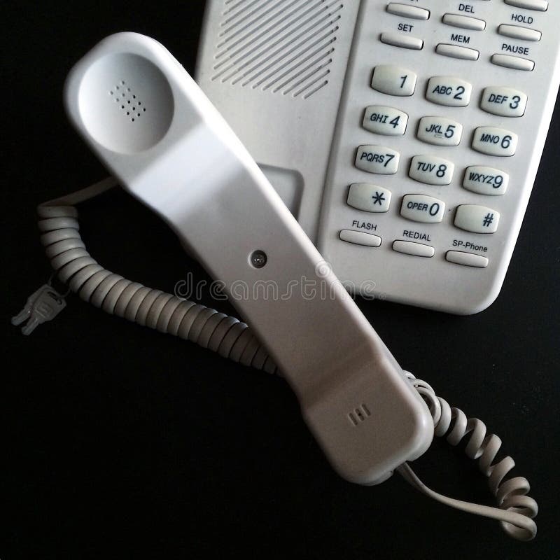 Telephone Set with Receiver on Hold Stock Image - Image of voicemail ...