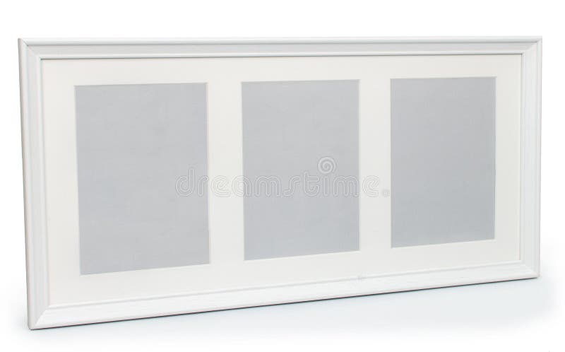 White Photo Frame for Three Photos on Isolaed Background Stock Image ...