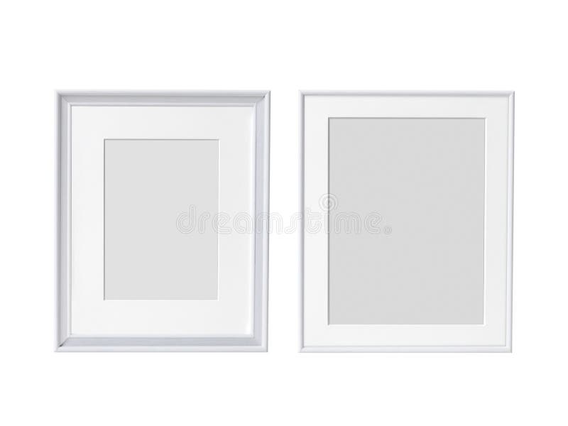 White Photo Frames Isolated on White Background Stock Photo - Image of ...