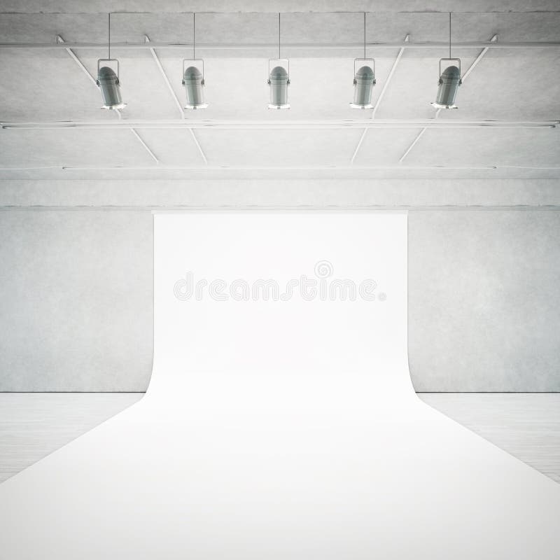 White Photo Studio Interior Stock Image - Image of photographing, idea ...