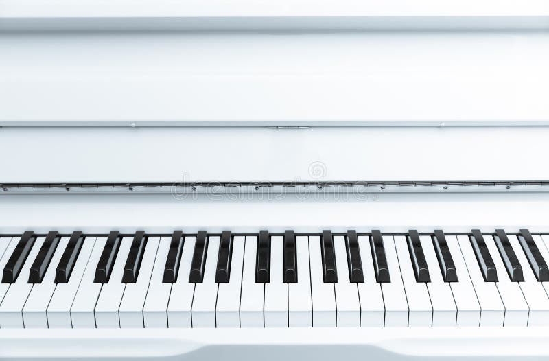 White piano keyboard rows stock photo. Image of melody - 135542384
