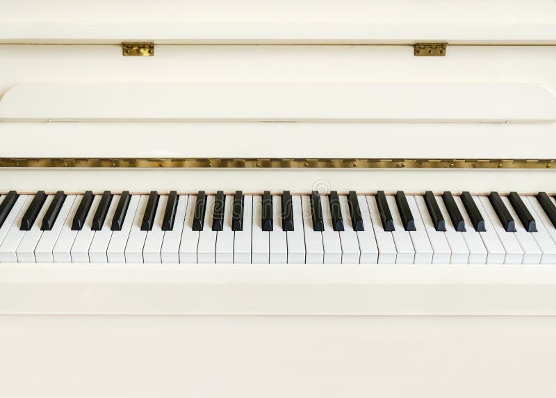 White Piano. Piano Keys Close Up, Space for Text Stock Image - Image of ...