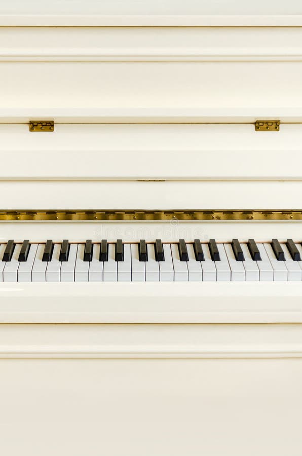 White Piano. Piano Keys Close Up, Space for Text Stock Photo - Image of ...