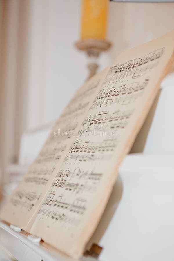 White piano with notes stock image. Image of note, antique - 53935211
