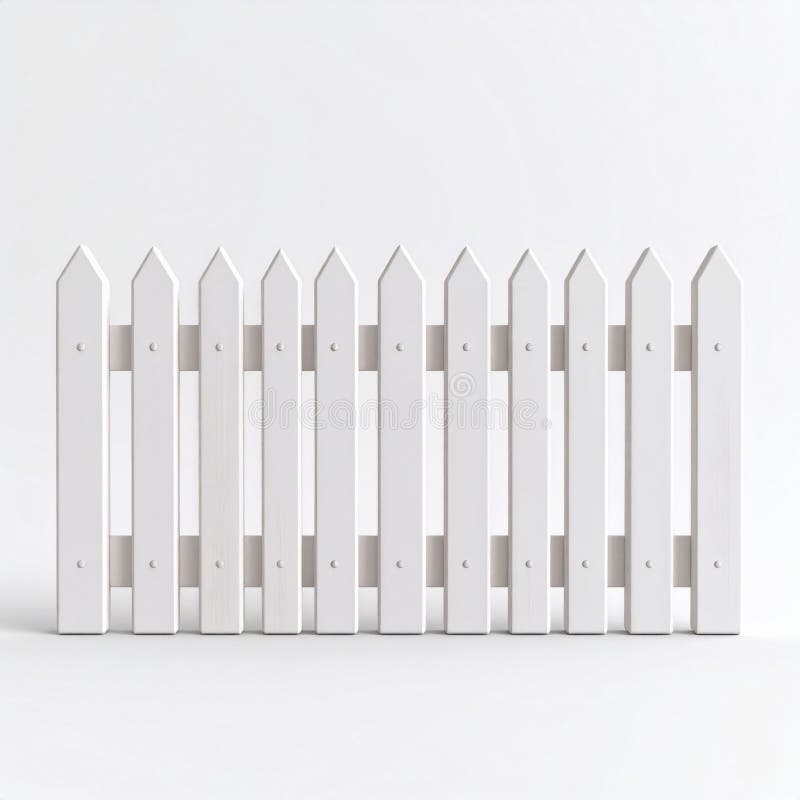 White Picket Fence on White Background Stock Illustration ...