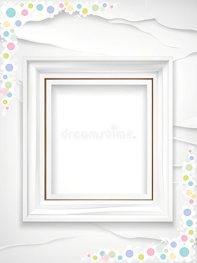 White Picture Frame Isolated on White Background. Stock Illustration ...
