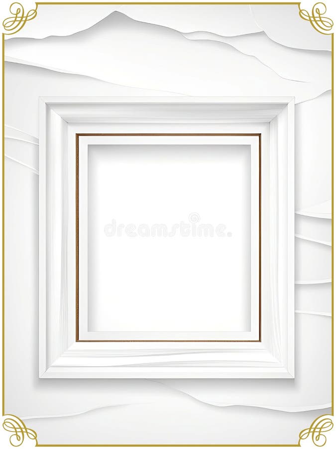 White Picture Frame Isolated on White Background. Stock Illustration ...
