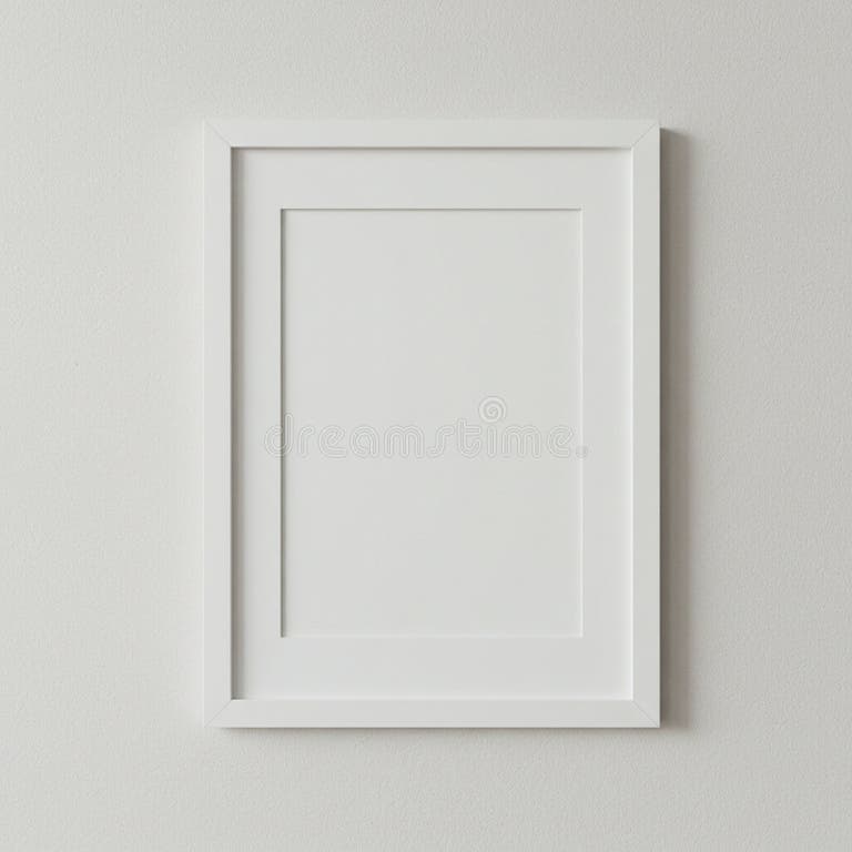 White Picture Frame on a Smooth, Light-colored Wall. the Frame ...