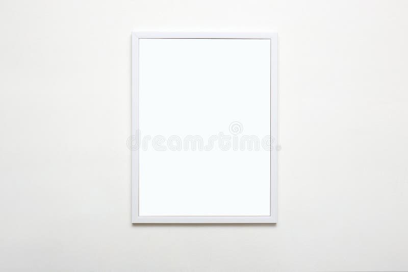 White Picture Frame on Wall. Stylish Modern Photoframe Stock Photo ...
