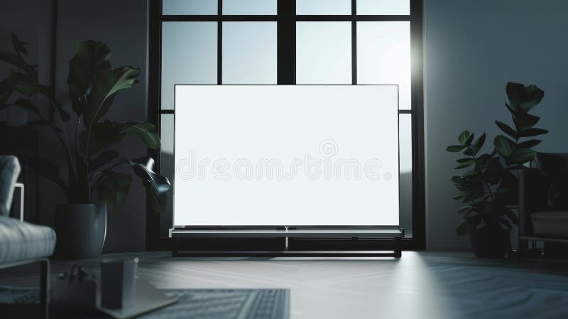 A White Picture is Overlayed on an Isolated Flat Screen Stock Photo ...