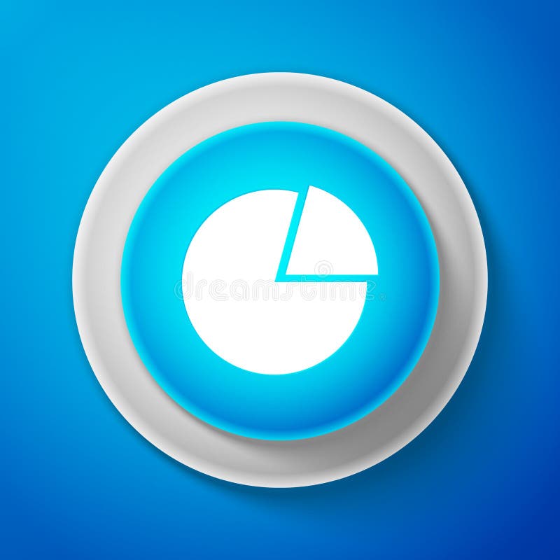 White Pie Chart Infographic Icon Isolated on Blue Background. Diagram ...