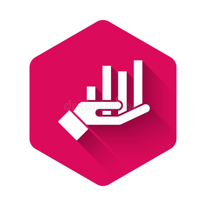 White Pie Chart Infographic Icon Isolated with Long Shadow. Diagram ...