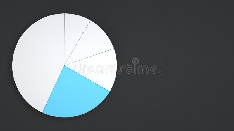White Pie Chart with One Blue Sector Stock Illustration - Illustration ...