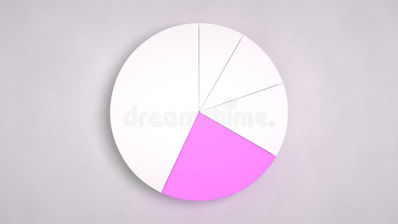 White Pie Chart with One Purple Sector Stock Illustration ...