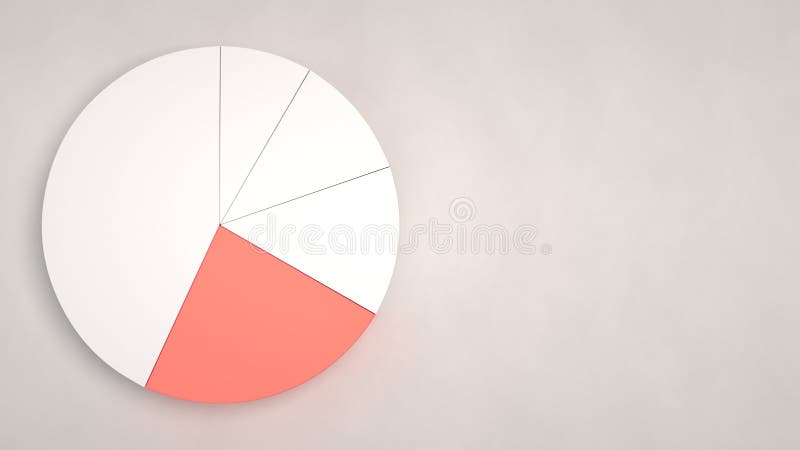 White Pie Chart with One Red Sector Stock Illustration - Illustration ...
