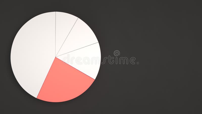 White Pie Chart with One Orange Sector Stock Illustration ...