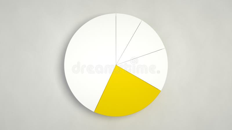 White Pie Chart with One Yellow Sector Stock Illustration ...