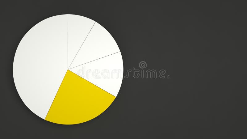 White Pie Chart with One Yellow Sector Stock Illustration ...