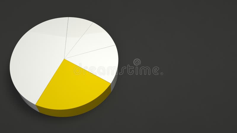 White Pie Chart with One Yellow Sector Stock Illustration ...