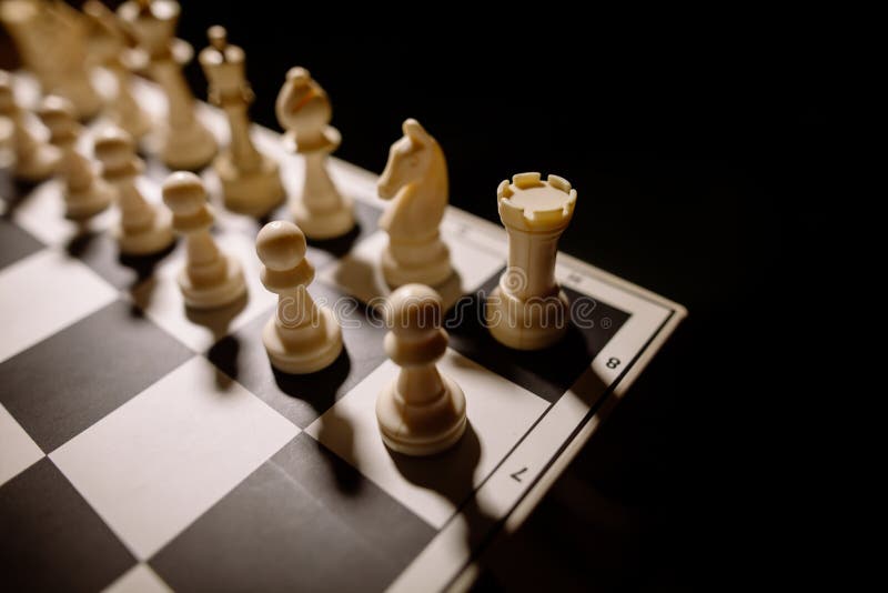 White Pieces on Chess Board Stock Image - Image of bishop, chessboard ...