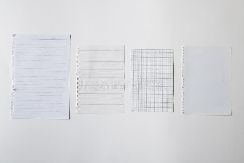 White Pieces of Notebook with Copy Space on White Background Stock ...