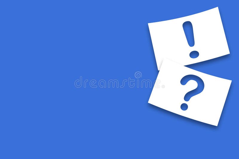 White Pieces of Paper with Question Marks and Exclamation Marks Against ...