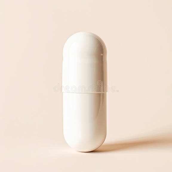 White Pill Bottle on White Block Stock Image - Image of minimalist ...