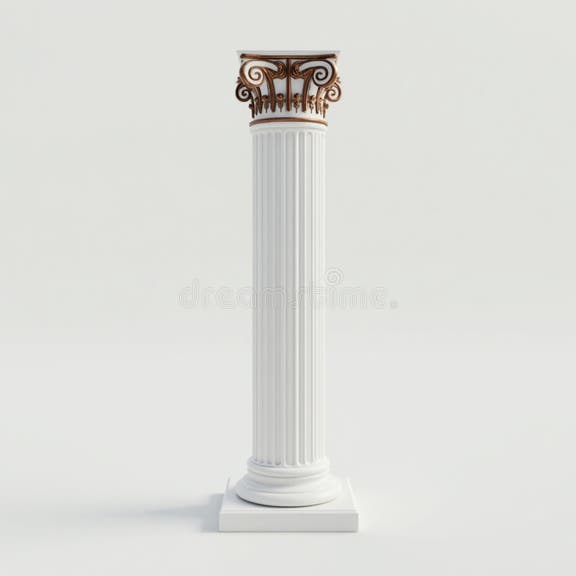 White Pillar with Brown Step Stock Image - Image of house, entrance ...
