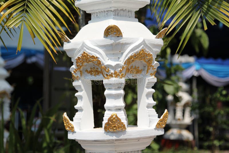 White pillar decoration stock image. Image of temple - 66342607