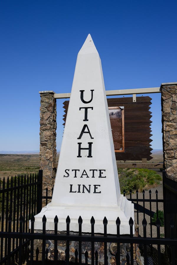 White Pillar Marking the Utah Colorado State Line on Interstate 70 ...