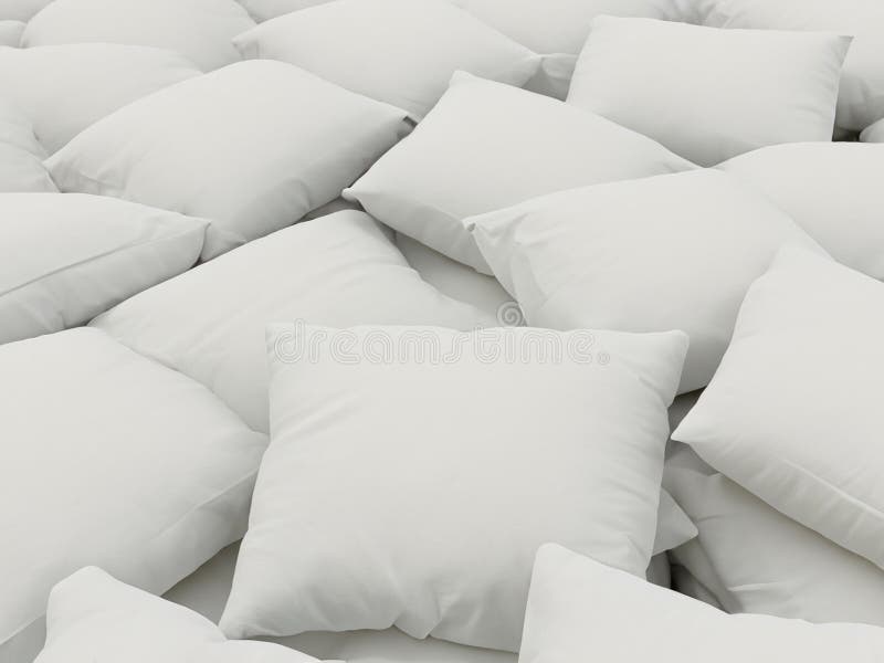 White Pillows in Bed Close Up ,view from Above Stock Image - Image of ...