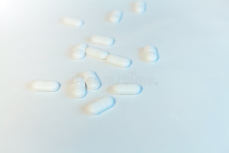 One Container Spilled Pills Stock Photo - Image of dosage, tabloid ...
