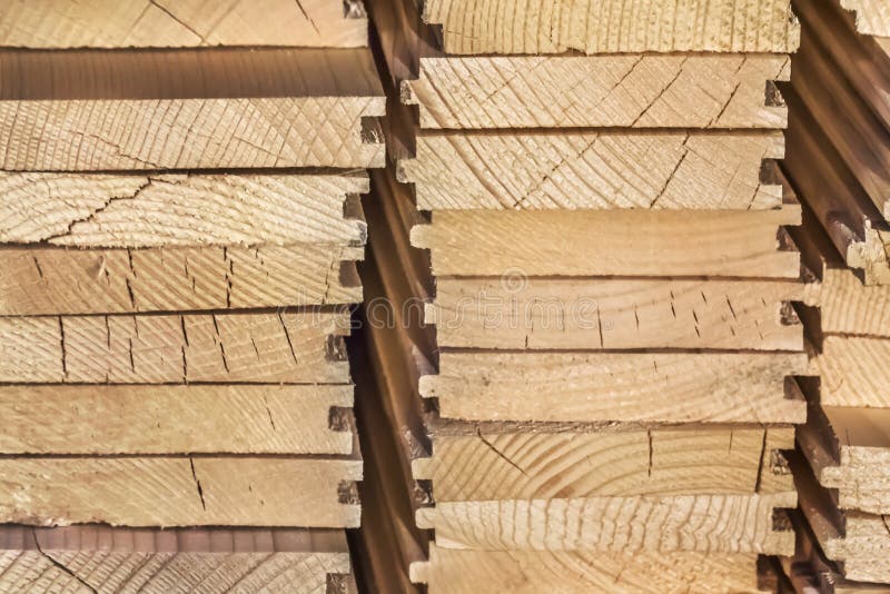 Heap of New Pinewood Decking Planks - Side View Stock Photo - Image of ...
