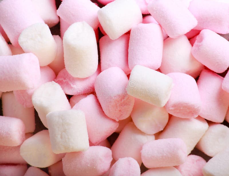 White and Pink Mini Marshmallows Stock Image - Image of dessert, treat ...