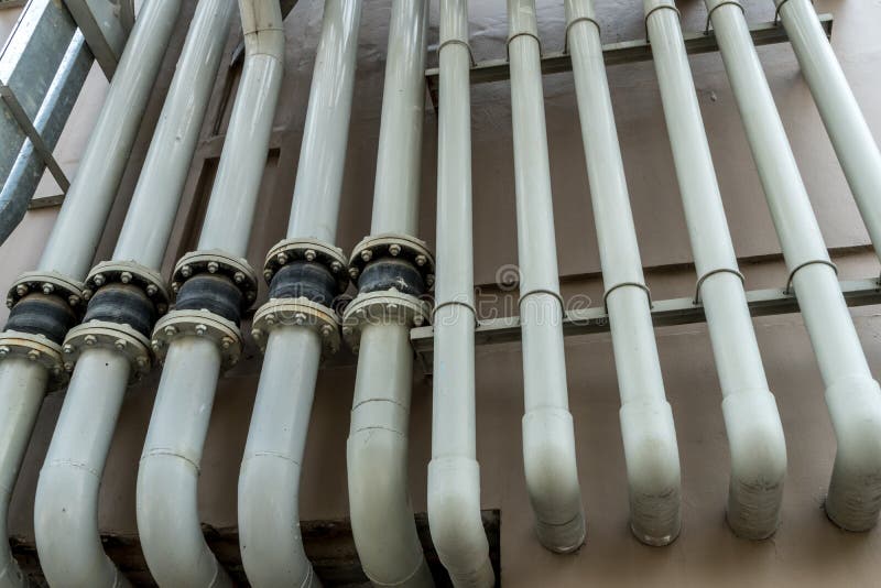 White pipe stock photo. Image of equipment, factory, industrial - 76716656