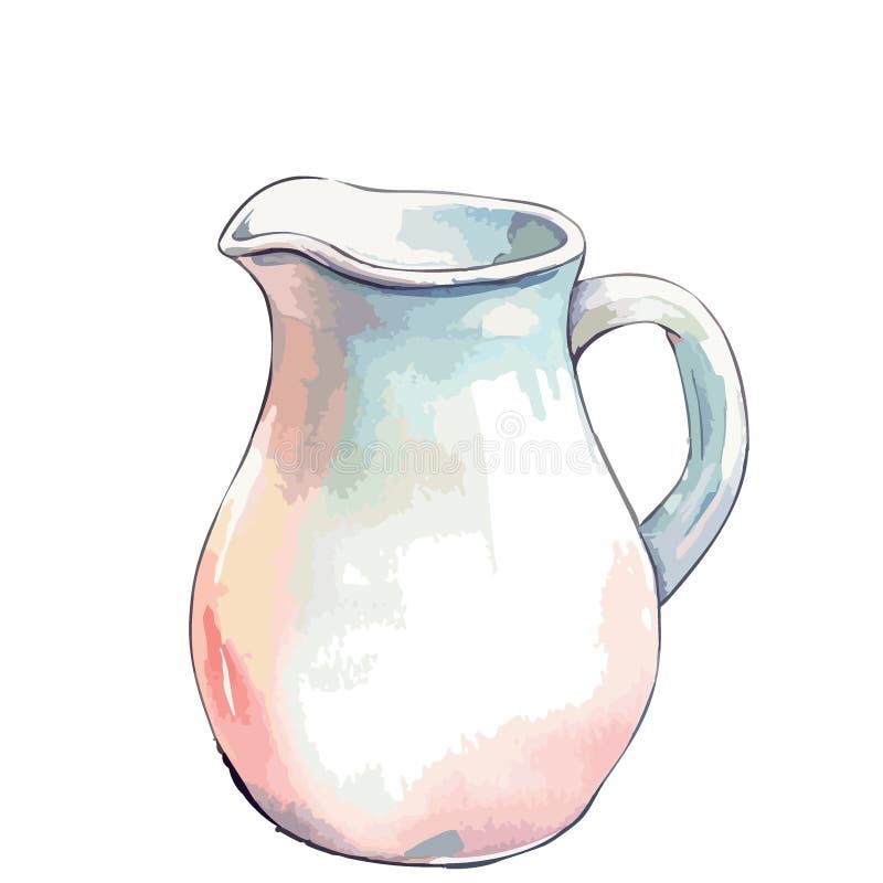 White Pitcher with a Handle. it is Not Filled Stock Vector ...