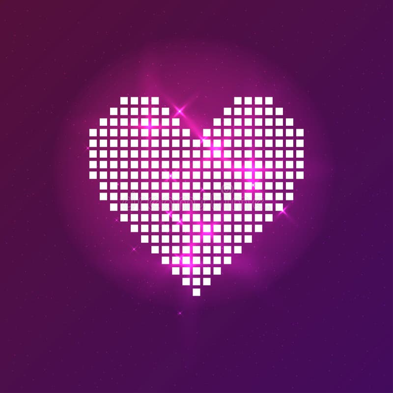 White Pixel Heart with Abstract Background Vector Stock Vector ...