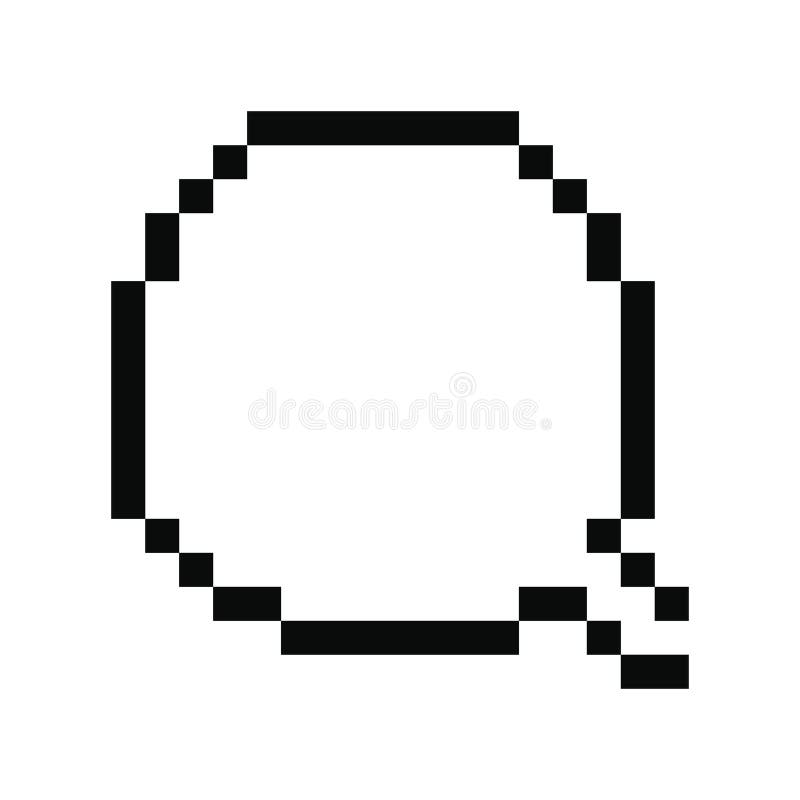 White Pixel Speech Bubble for Game Art. Stock Vector - Illustration of ...