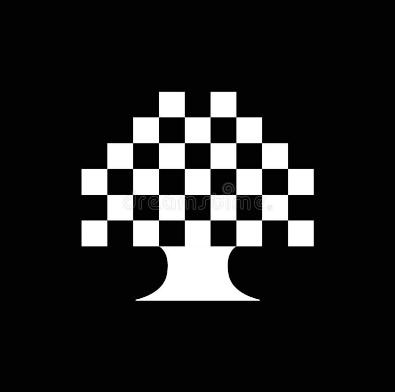 White Pixel Tree Vector Icon. Pixel Tree Icon Stock Vector ...