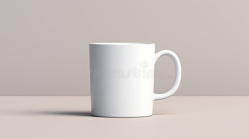 A White Plain Ceramic Cup Placed on a Clean, Minimalistic Surface ...