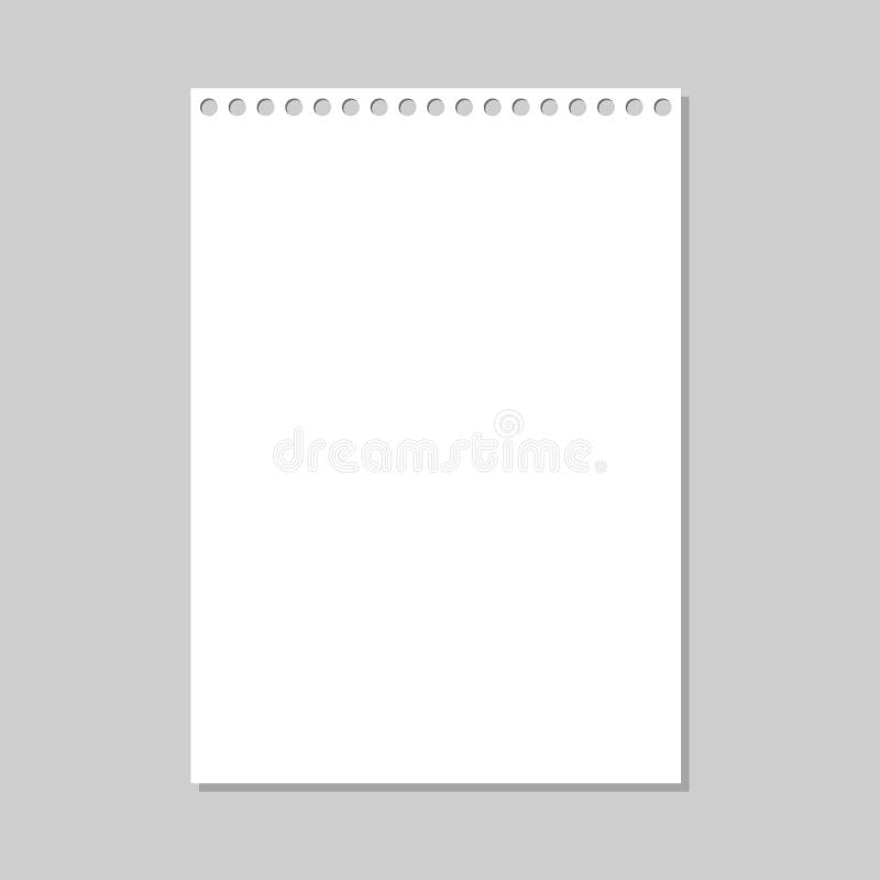 White Plain Notebook Vector Paper. Realistic Drawing Paper Sheet Stock ...