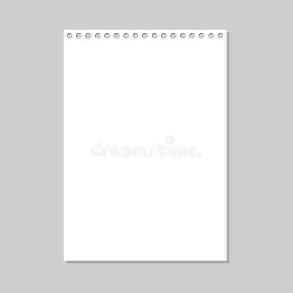 White Plain Notebook Vector Paper. Realistic Drawing Paper Sheet Stock ...