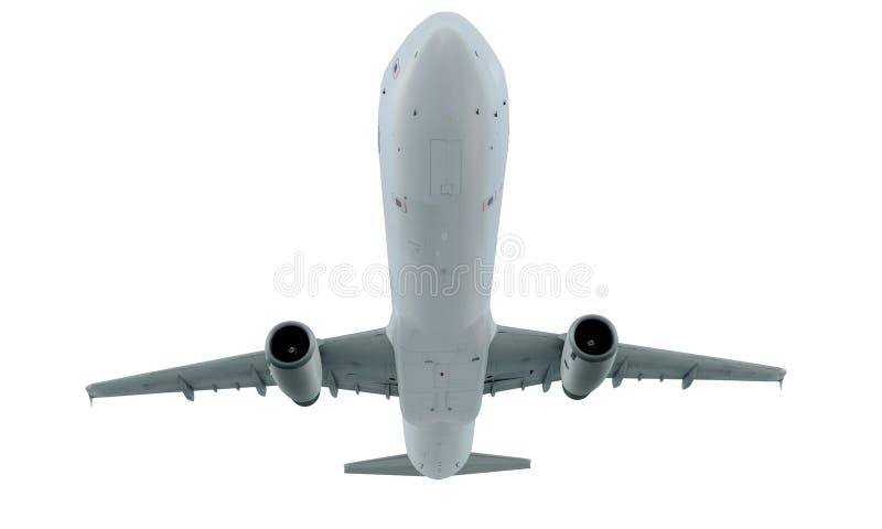 White Plane Flying. Airplane Airbus A321 Isolate on White Background ...