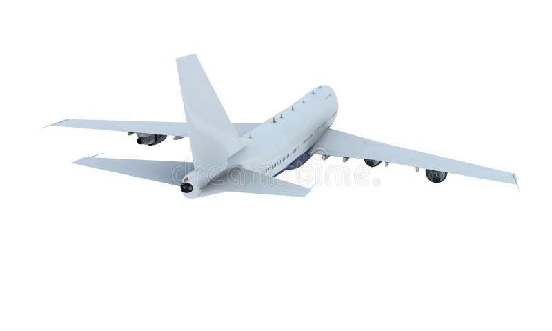 White Plane Flying. Airplane Boeing 747. Isolate Stock Photo - Image of ...
