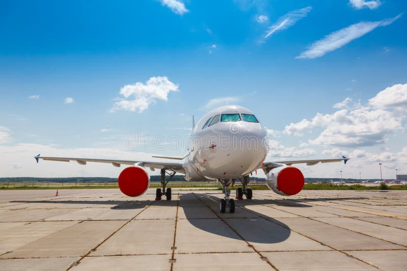 White Plane on the Platform Stock Photo - Image of fuselage, landing ...