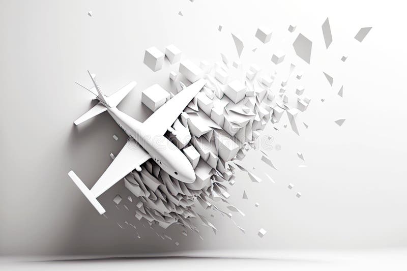 White Plane with Square Shapes As 3d Render Abstract Geometric ...