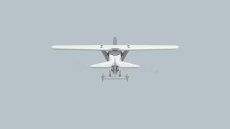 The White Plane Toy With Spinning Propeller Rotates Around Its Axis