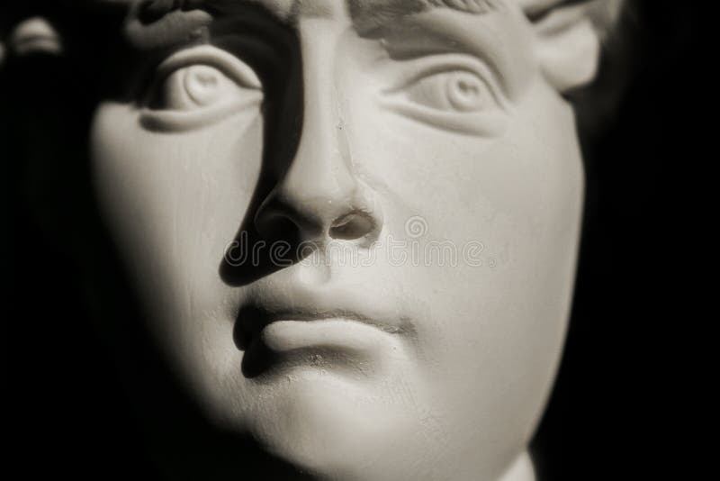 White Plaster Ancient Sculpture, Male Portrait, David Stock Image ...