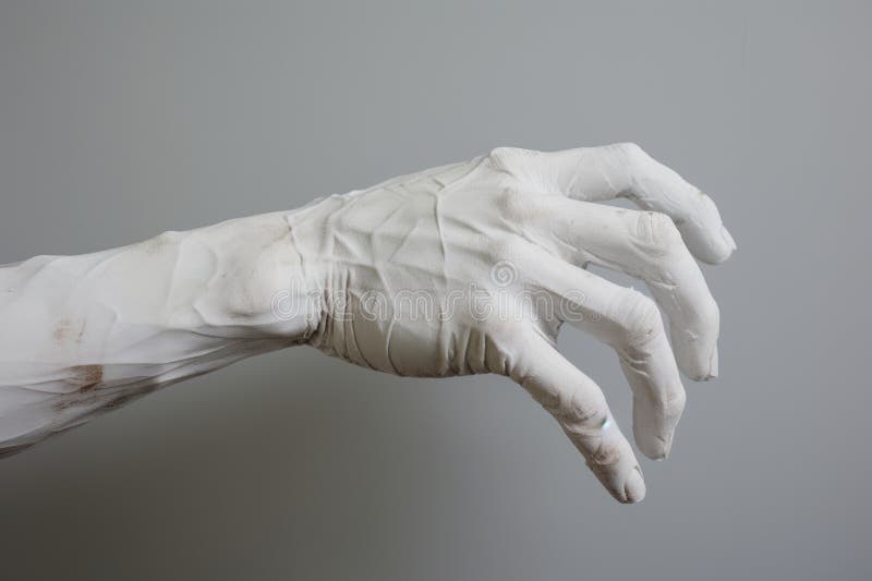 White Plaster Figure of a Human Hand Stock Illustration - Illustration ...